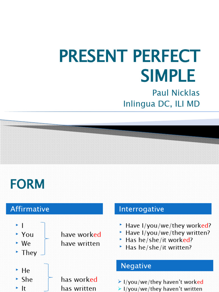Present Perfect Tense Guide | PDF | Language Mechanics | Linguistics