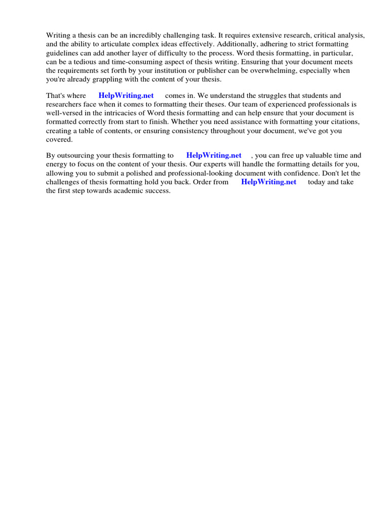 Word Thesis Formatting | PDF | Thesis | Paragraph