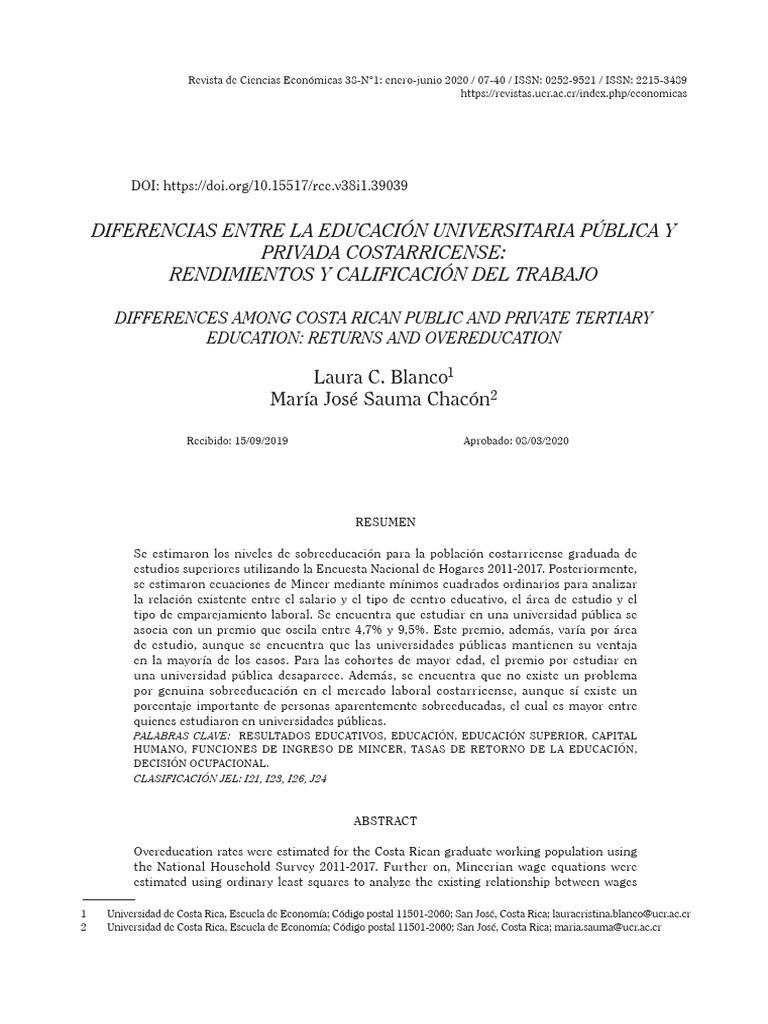 39039-Texto Del Artículo-154746-4-10-20200630 | PDF | Costa Rica ...