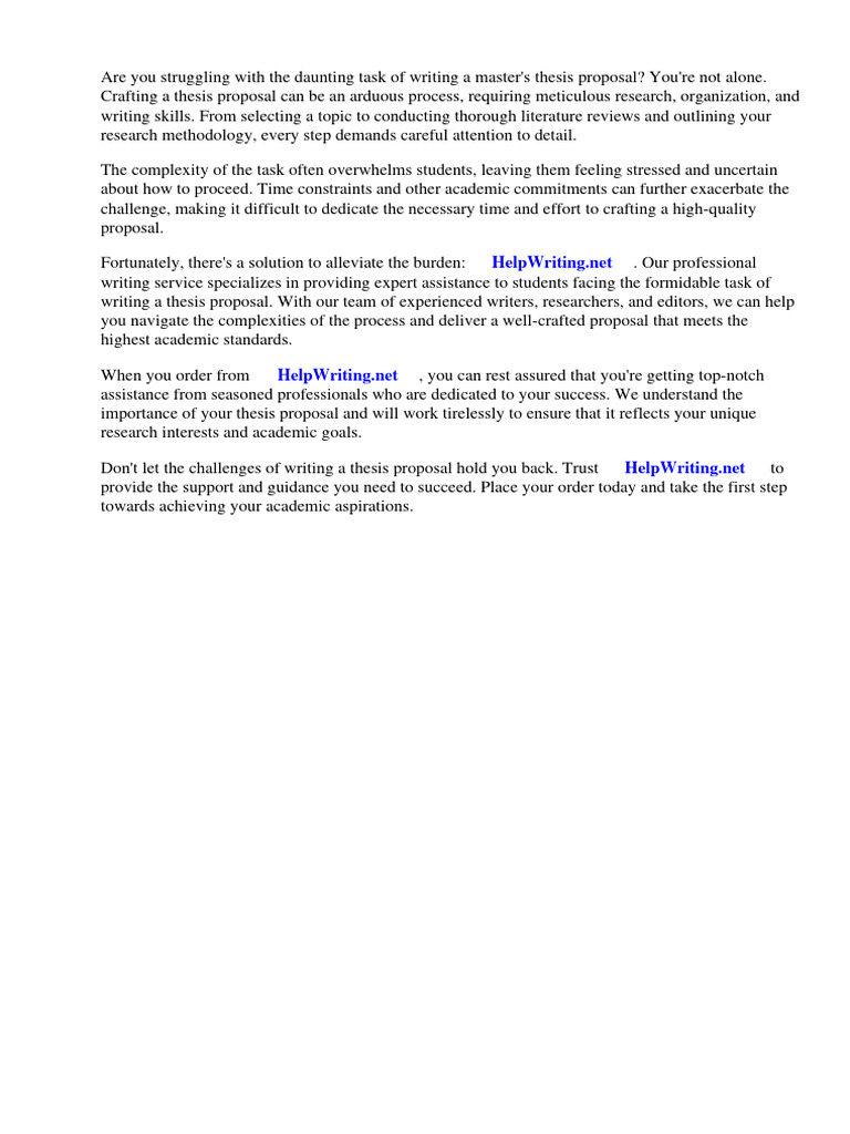 Master Thesis Proposal Template | PDF