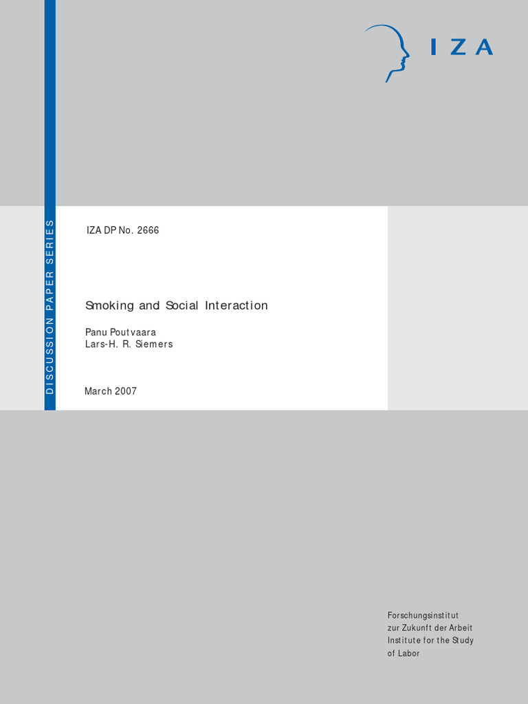 DP 2666 | PDF | Social Psychology | Smoking