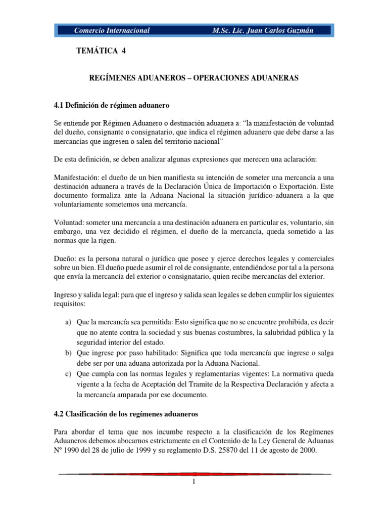 4-REGÍMENES-ADUANEROS | PDF | aduana | El comercio internacional