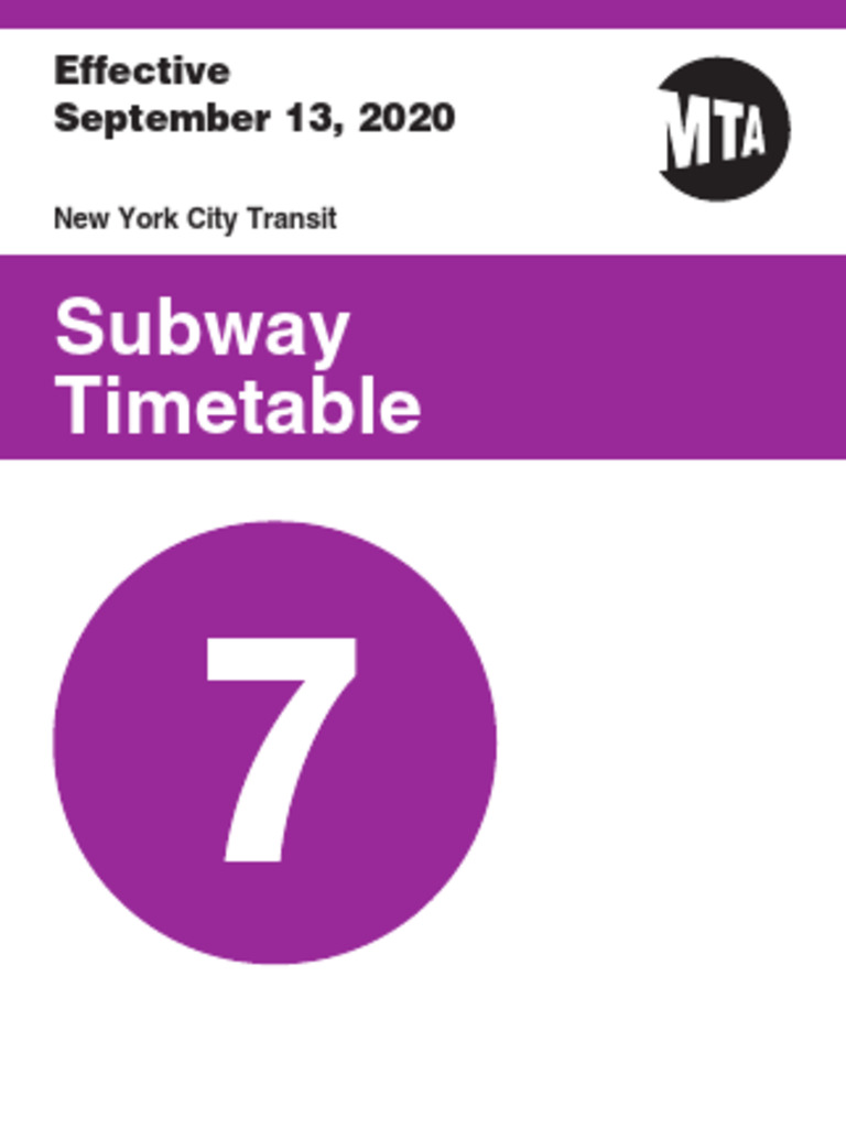 7 Train Timetable | PDF | New York Metropolitan Area | Public Transport