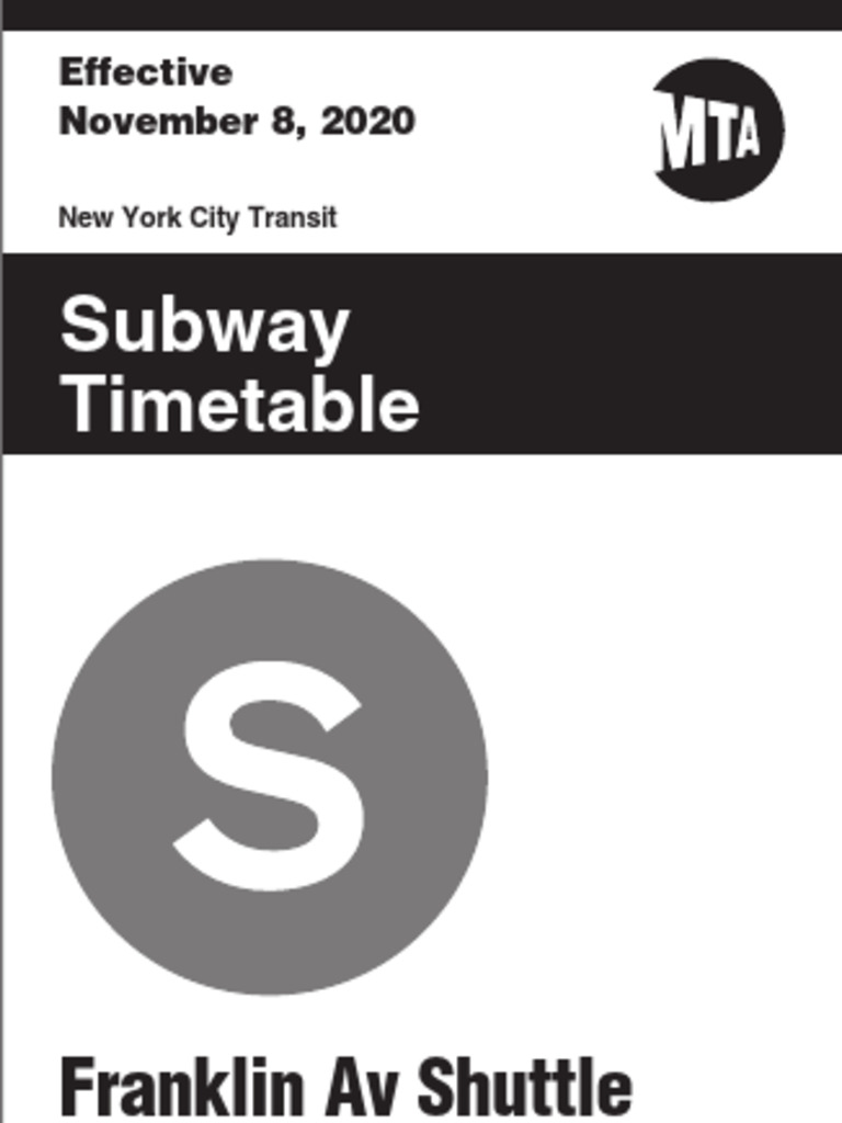 S Train Timetable (FRANKLIN AV) | PDF | Bus Transport | Transport