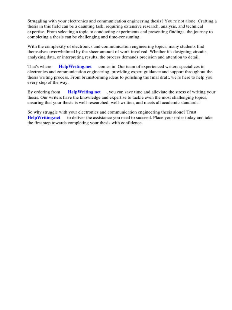 Electronics and Communication Engineering Thesis Ideas | PDF | Thesis ...