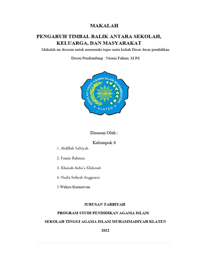 Pengaruh Timbal Balik Pendidikan Tri Pusat | PDF | Sains & Matematika
