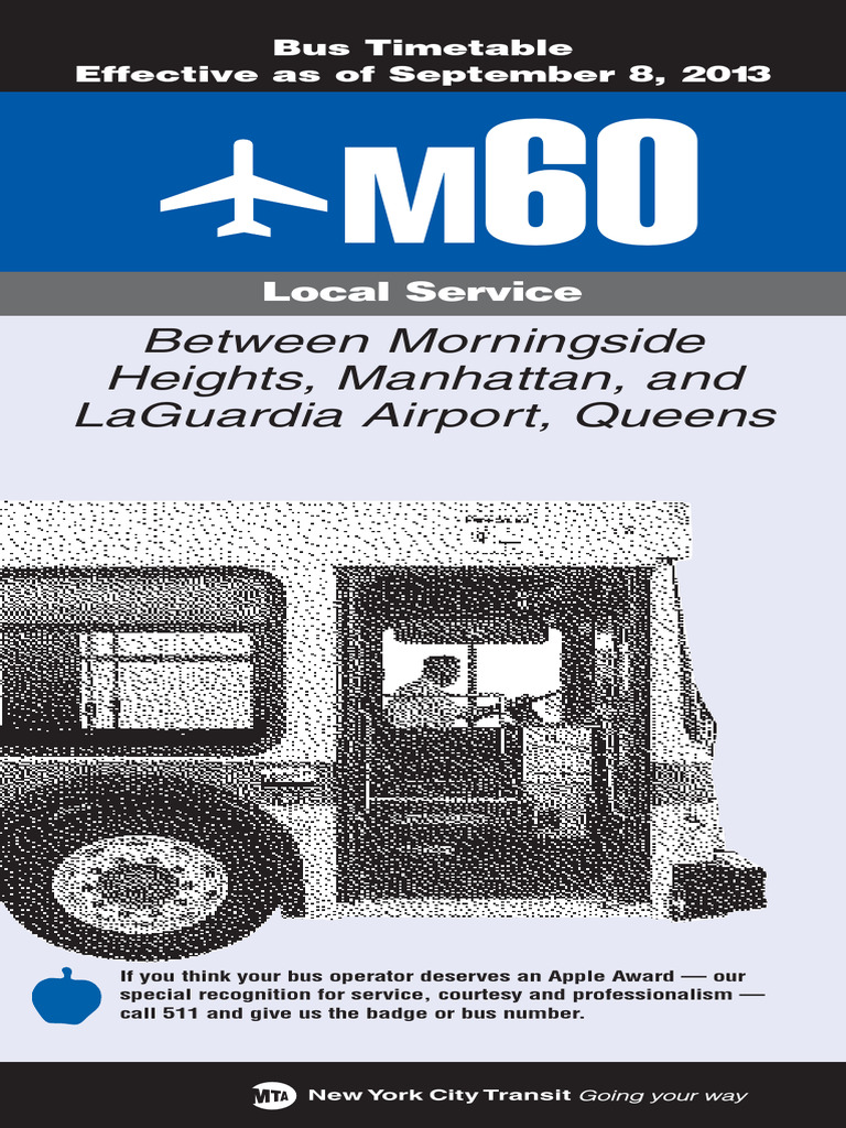 m60 Local Mta Bus Schedule NYC 09.2013 (Old) | PDF | New York City ...