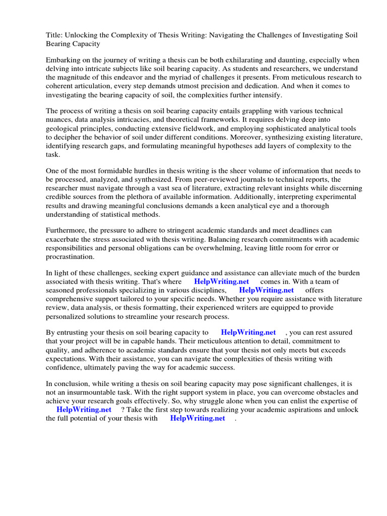 Thesis On Bearing Capacity of Soil | PDF | Geotechnical Engineering | Deep Foundation