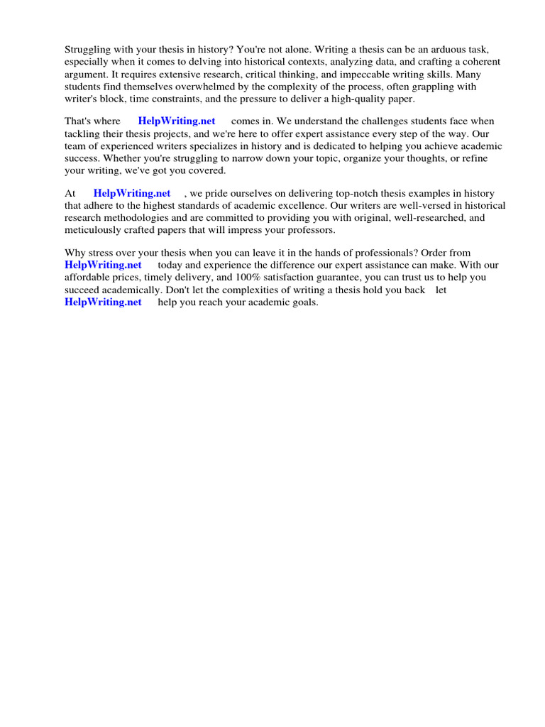 Thesis Examples in History | Download Free PDF | Thesis | Essays