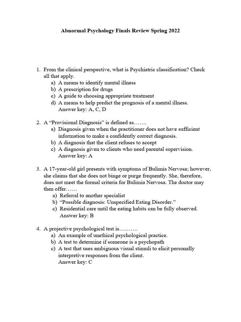 Abnormal Psychology | PDF | Self-Improvement | Lifestyle