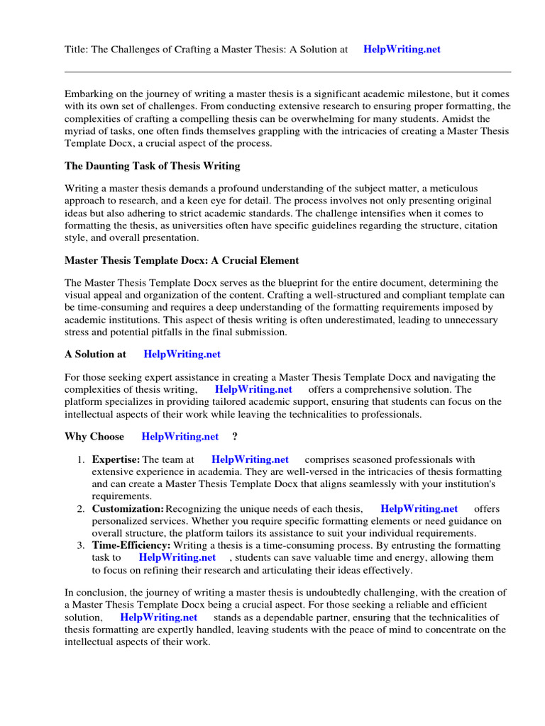 Master Thesis Template | Download Free PDF | Thesis | Information