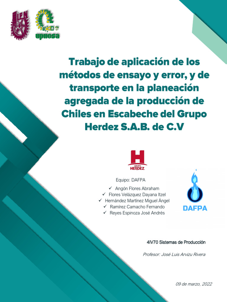 Primer Ejemplo de Trabajo de Aplicacion Grupo Herdez. | PDF | Economias