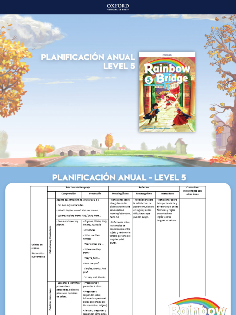Rainbow Bridge 5 Planificaciones Anuales | PDF | Lingüística ...