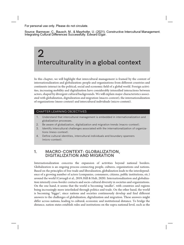 Barmeyer Et Al. (2021) Chapter 2 Interculturality in A Global Context | PDF | Globalization ...