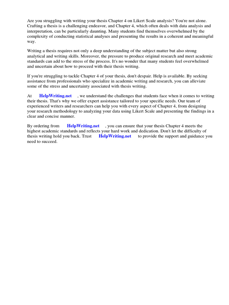 Chapter 4 Thesis Likert Scale | PDF | Likert Scale | Science