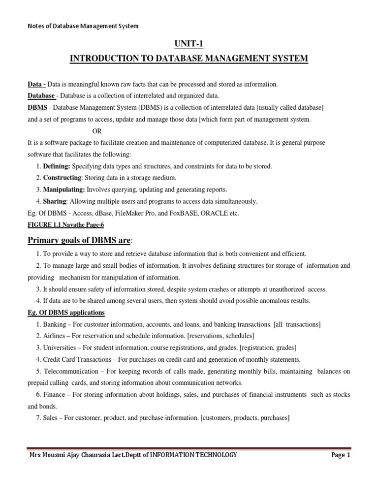 Intro To DBMS | PDF | Object (Computer Science) | Databases Intro To DBMS | PDF | Object (Computer Science) | Databases