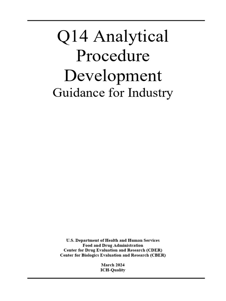 ICH Q14 Guidance on Analytical Methods | PDF | Sampling (Statistics ...