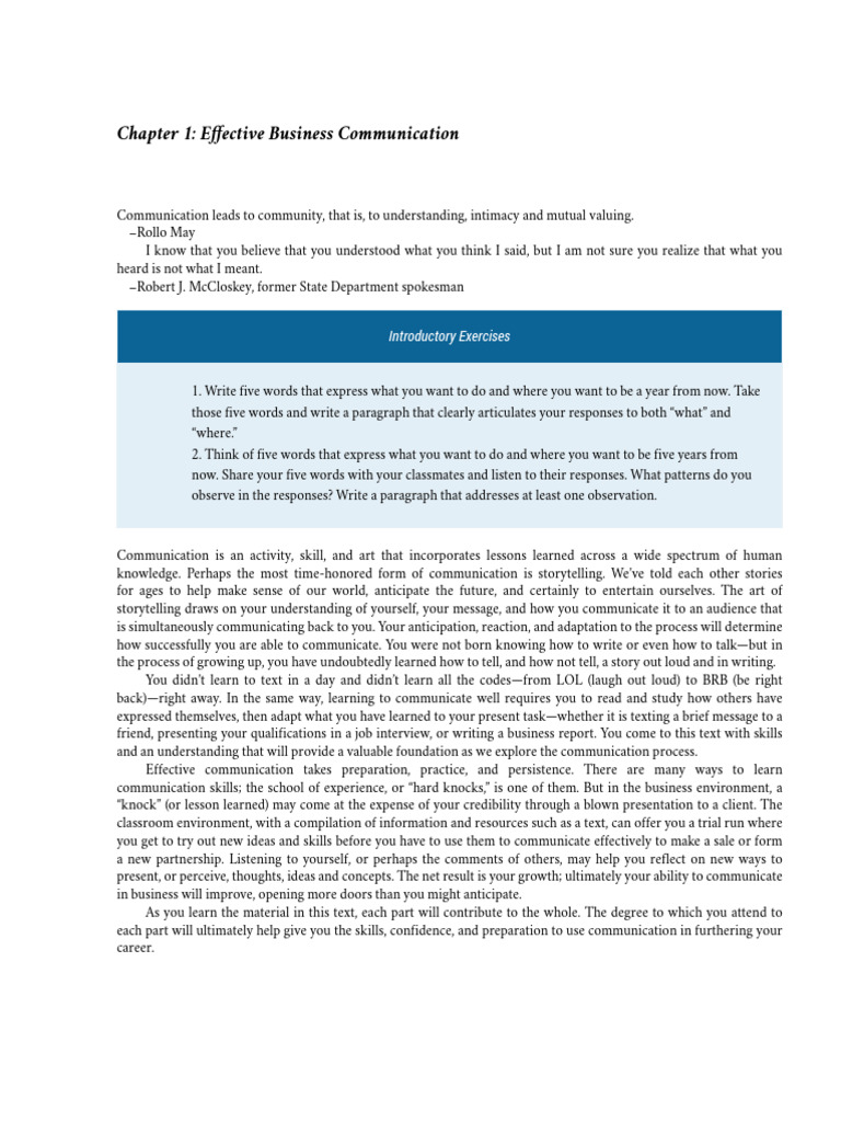 BCS-GV Chapter 1 | PDF | Communication | Nonverbal Communication