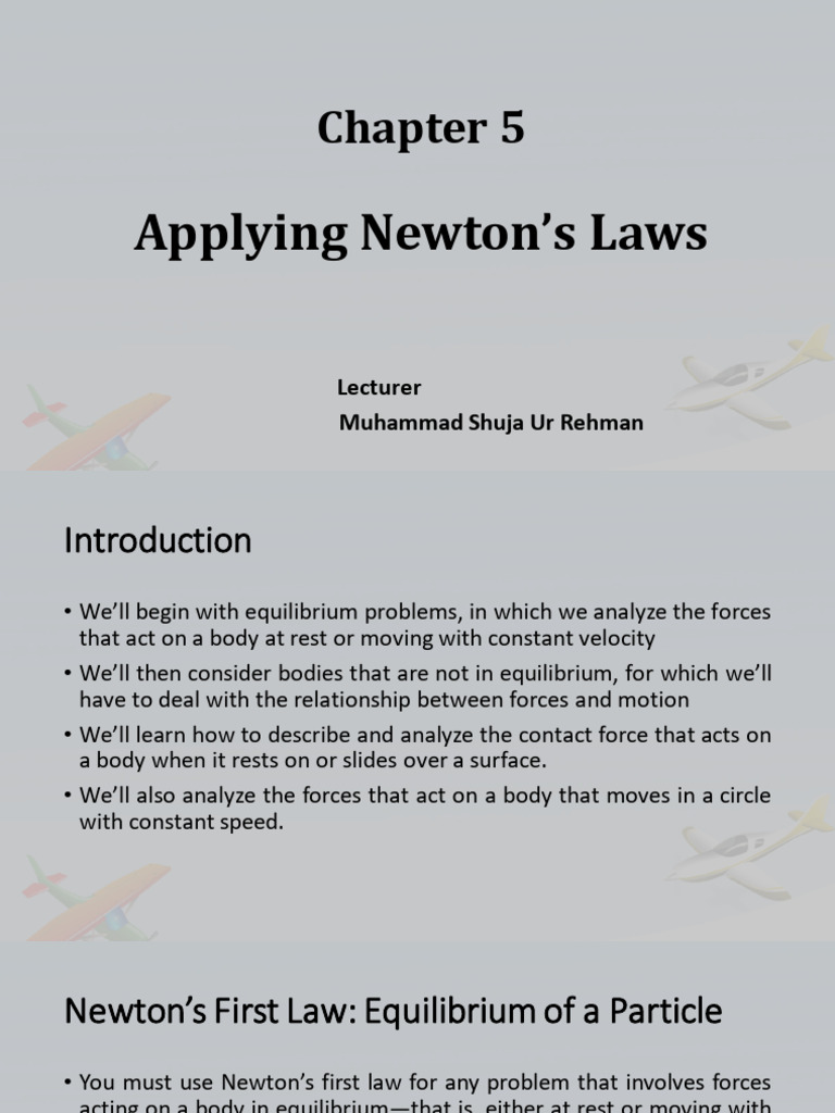 Chapter 5 - Applying Newton's Laws | Download Free PDF | Force | Friction