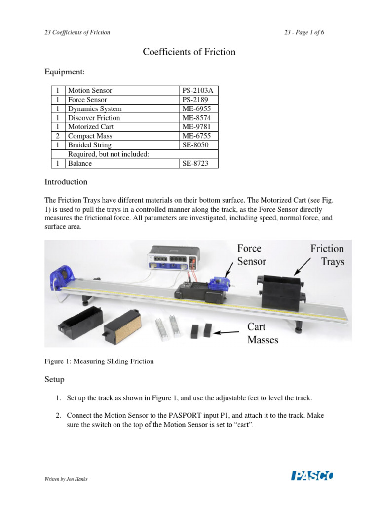 Coefficients Of Friction Pdf Friction Force