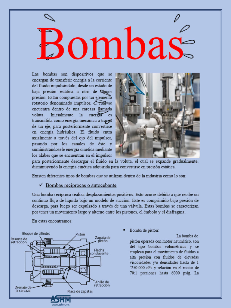Tipos de Bombas y su Funcionamiento | PDF | Bomba | Bienes manufacturados