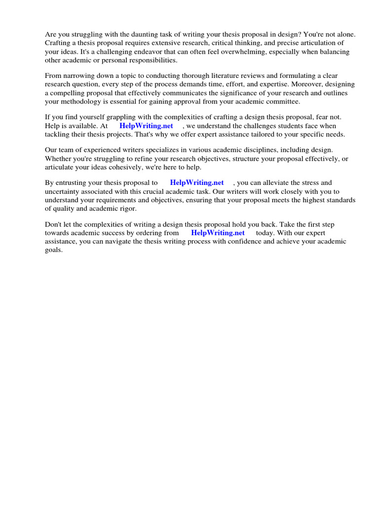 Design Thesis Proposal Example | PDF | Thesis | Methodology