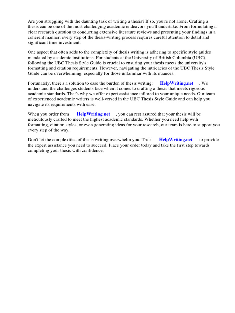Ubc Thesis Style Guide | PDF | Hedge Fund | Thesis