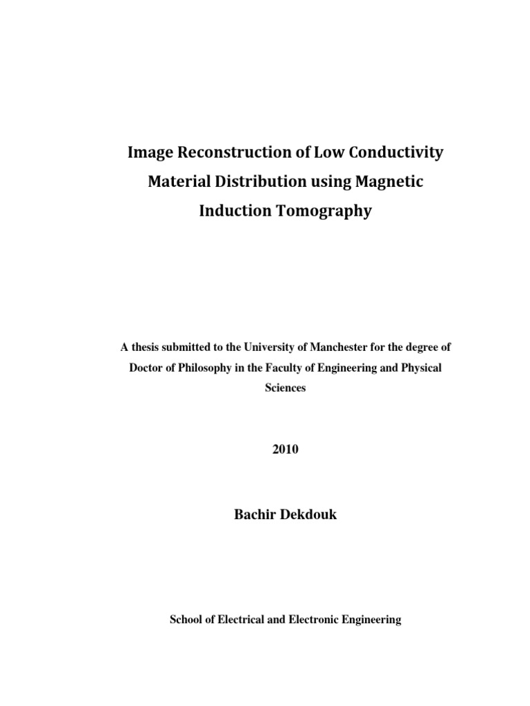 Low Conductivity Imaging Inverse | PDF