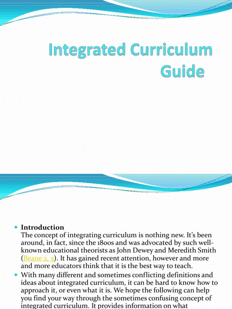 Integrated Curriculum Guide | Curriculum | Teachers