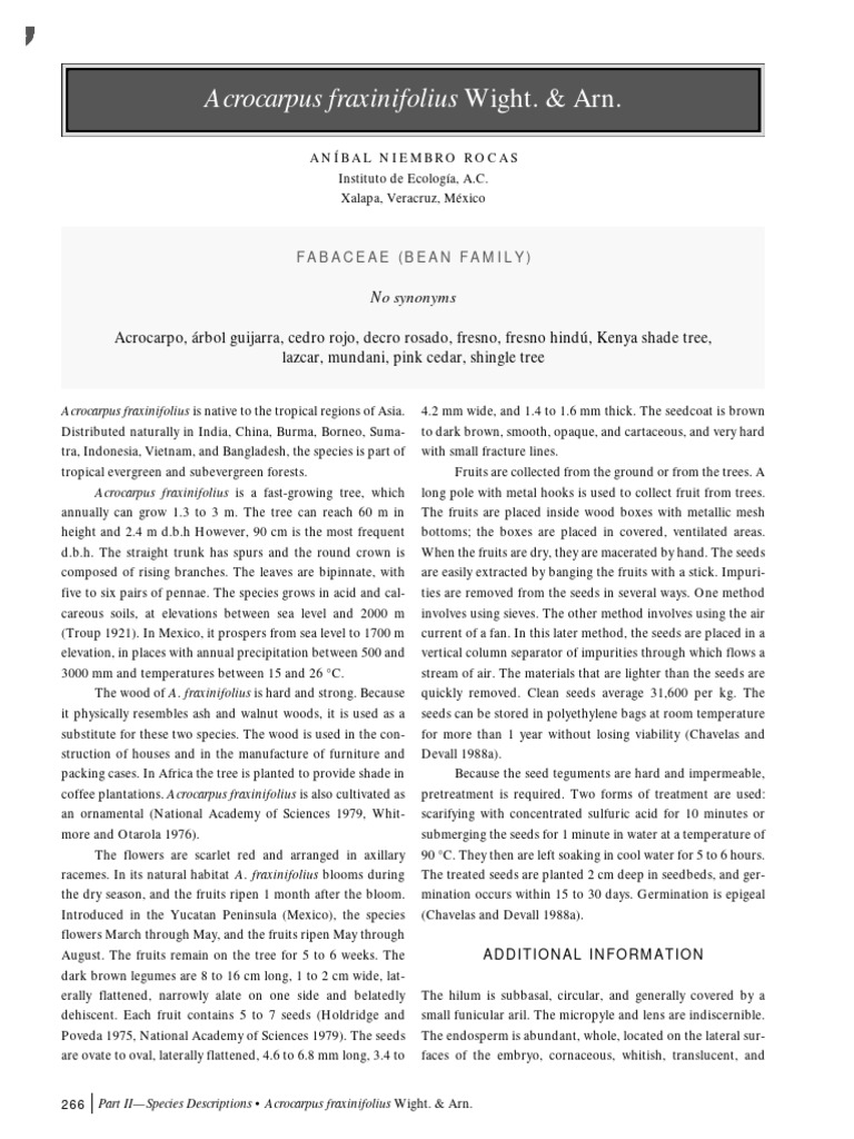 Acrocarpus Fraxinifolius | PDF