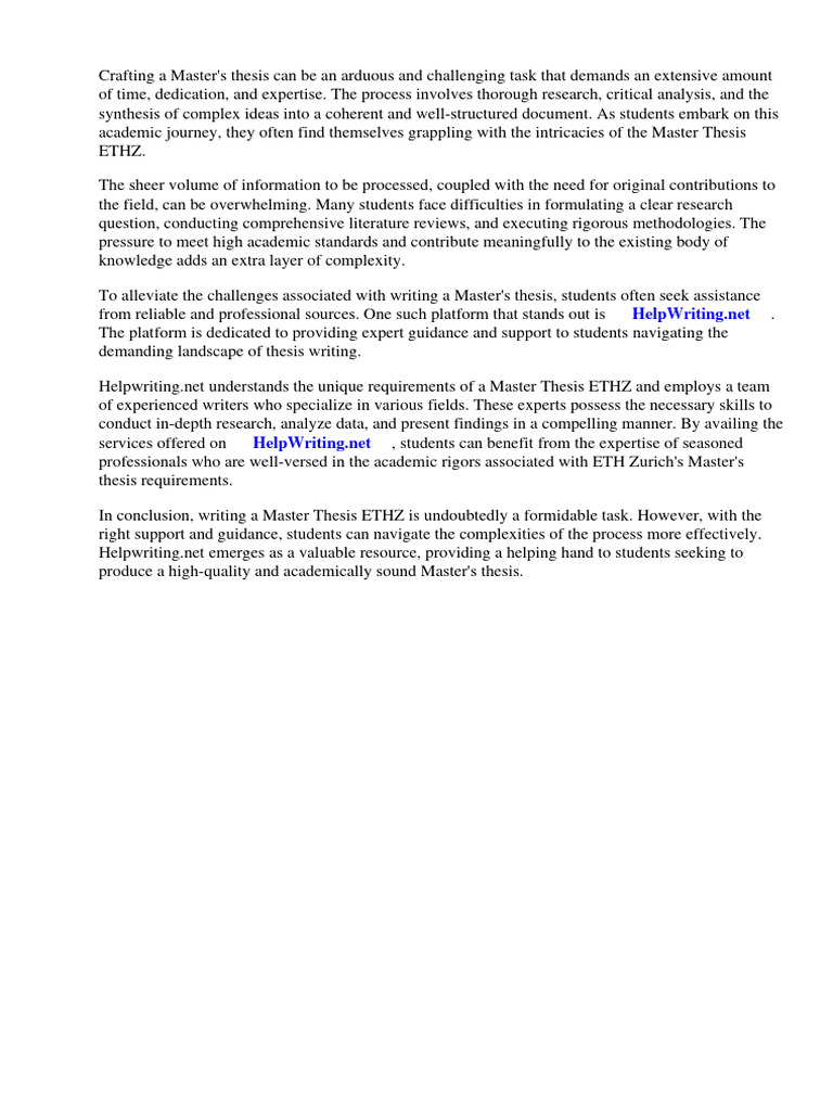 Master Thesis Ethz | PDF | Expert | Thesis