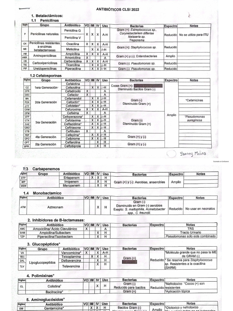 Antibioticos CLSI 2022. | PDF