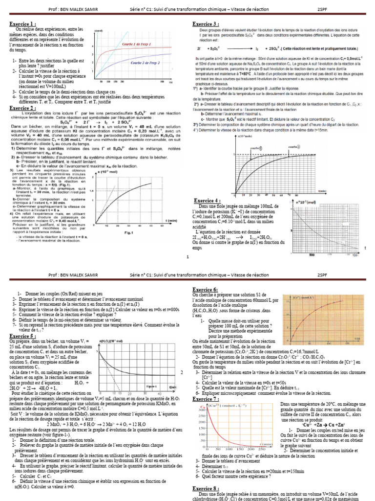 Serie 1-Chimie Bac Français - Bis | PDF