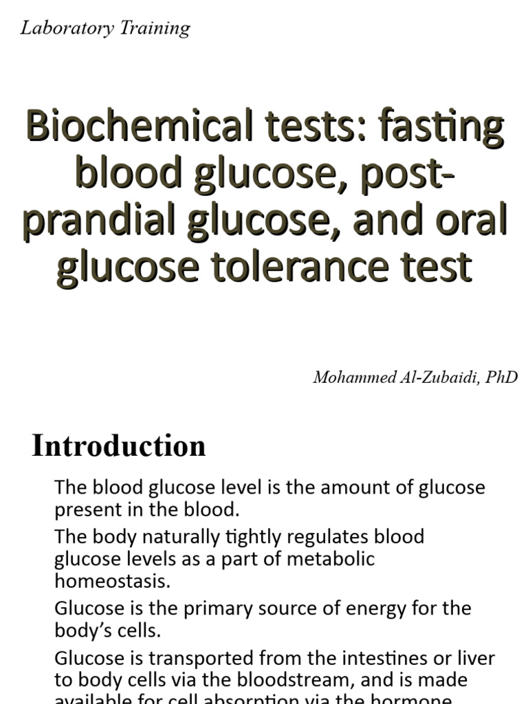 Lec 10 Test of Blood Glucose | PDF