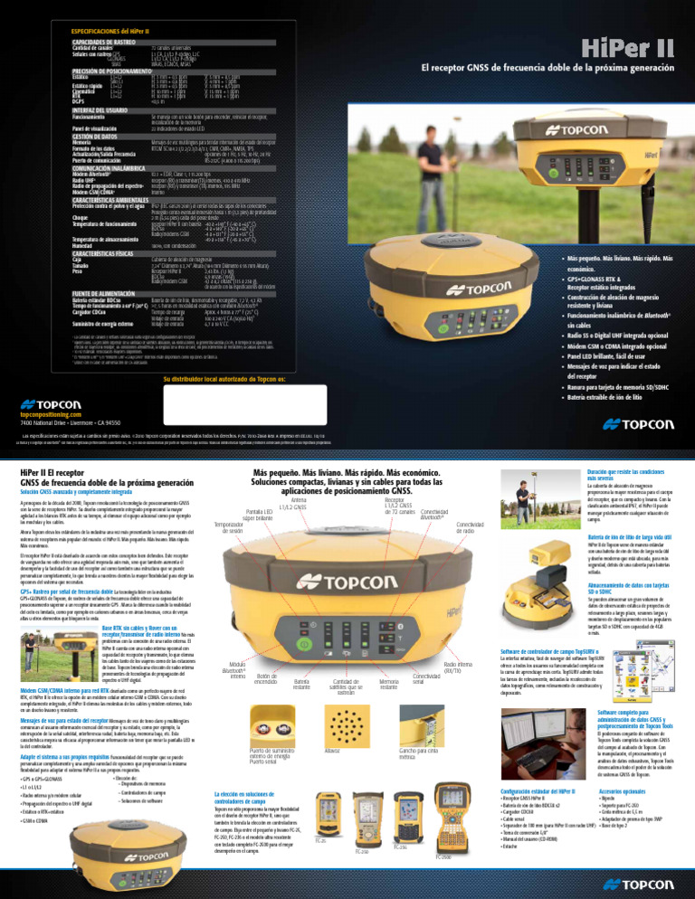 GPS Hiper II Topcon Caracteristicas | PDF
