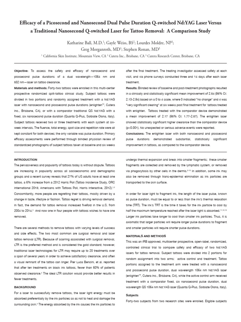Efficacy of A Picosecond and Nanosecond Dual Pulse Duration | PDF ...