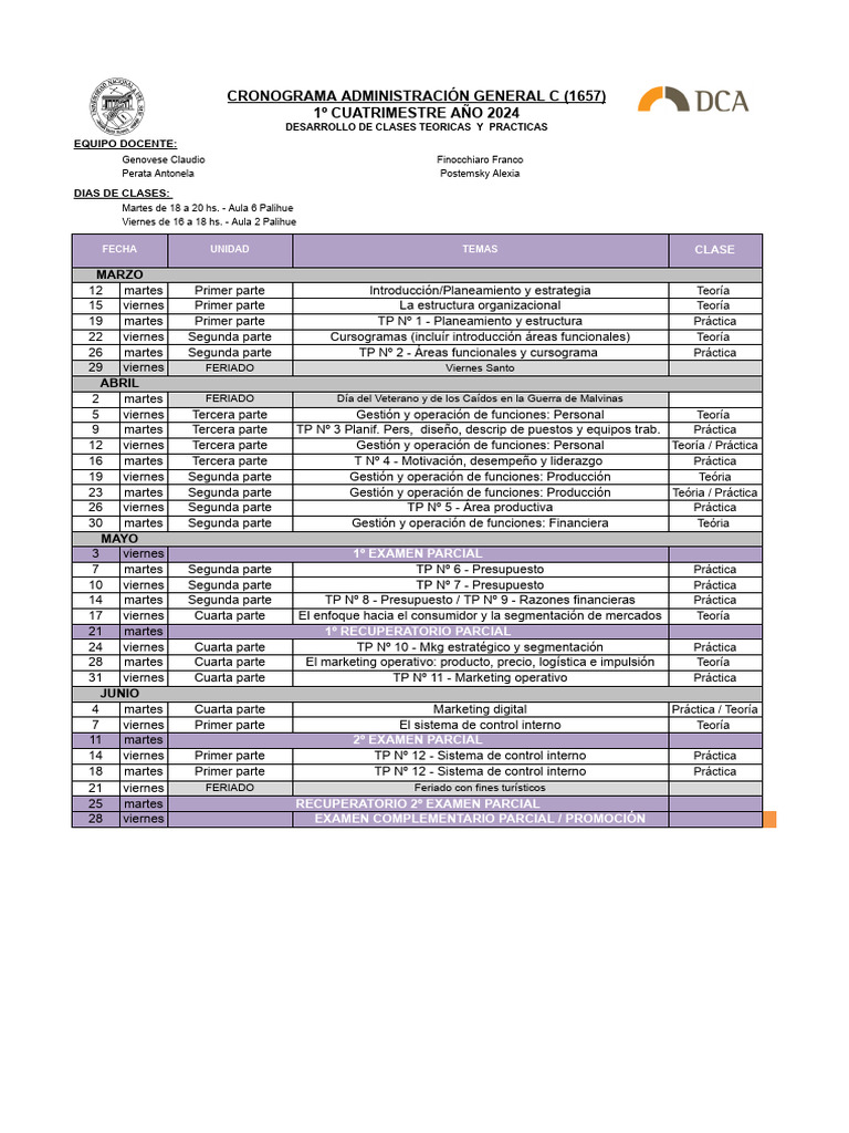 Crono Adm. Gral C 2024 | PDF