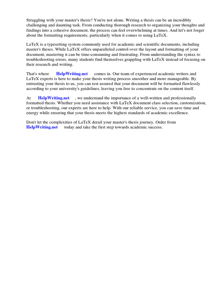 Latex Document Class For Master Thesis | PDF | Art