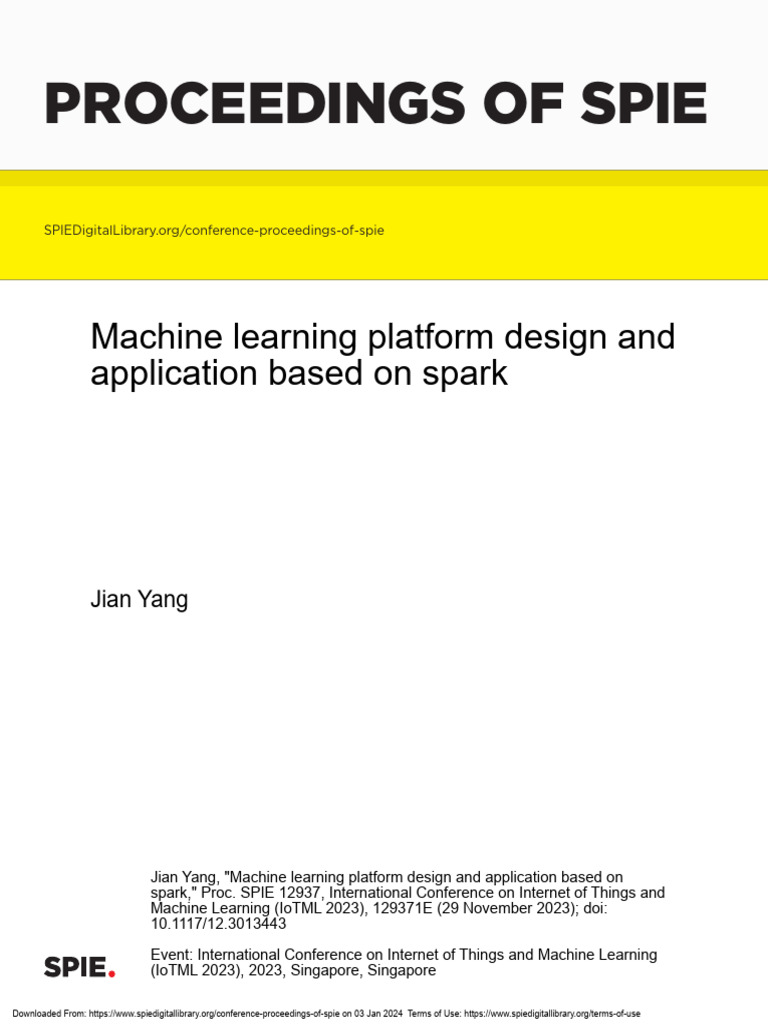 Spark-Based Machine Learning Platform | PDF | Apache Spark | Machine Learning