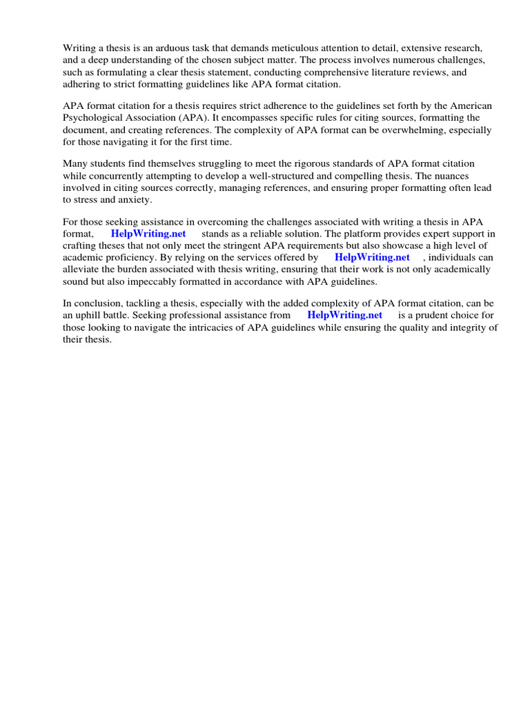 Apa Format Citation Thesis | PDF | Citation | Apa Style