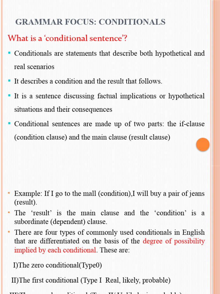 Conditionals | PDF | Grammar | Language Mechanics