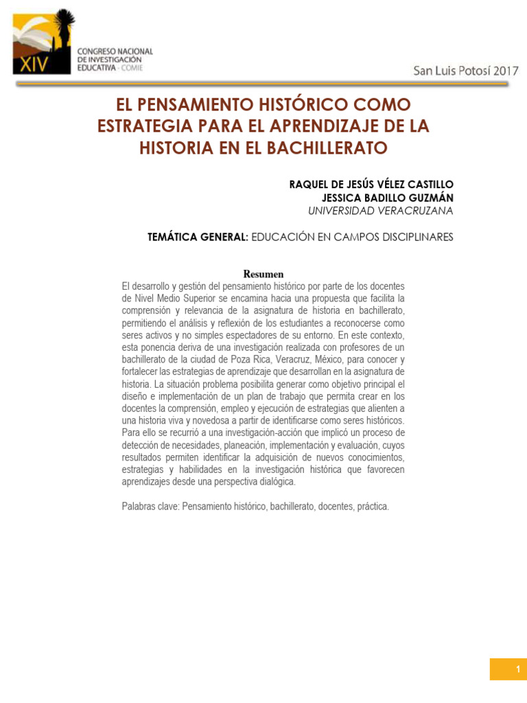 Pensamiento Histórico 1 | PDF