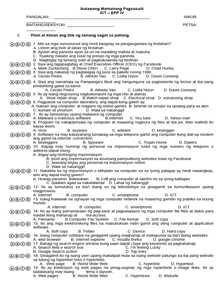 PT - Epp-Ict 4 - Q4 V1 | PDF