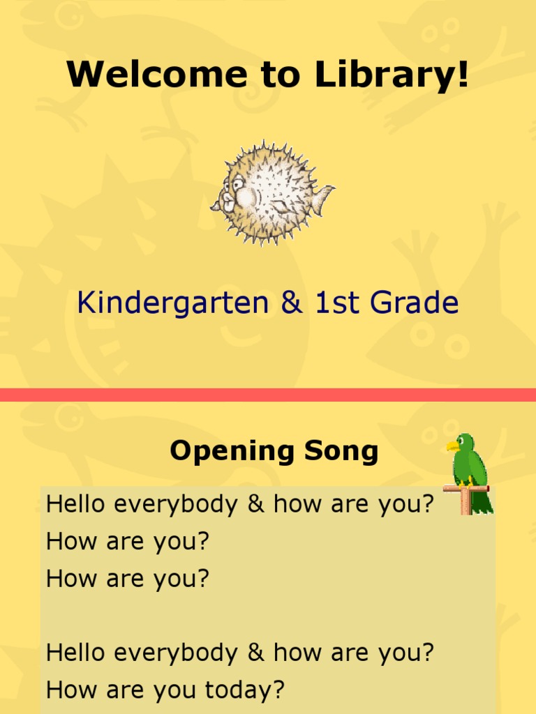 Welcome To Library!: Kindergarten & 1st Grade | PDF