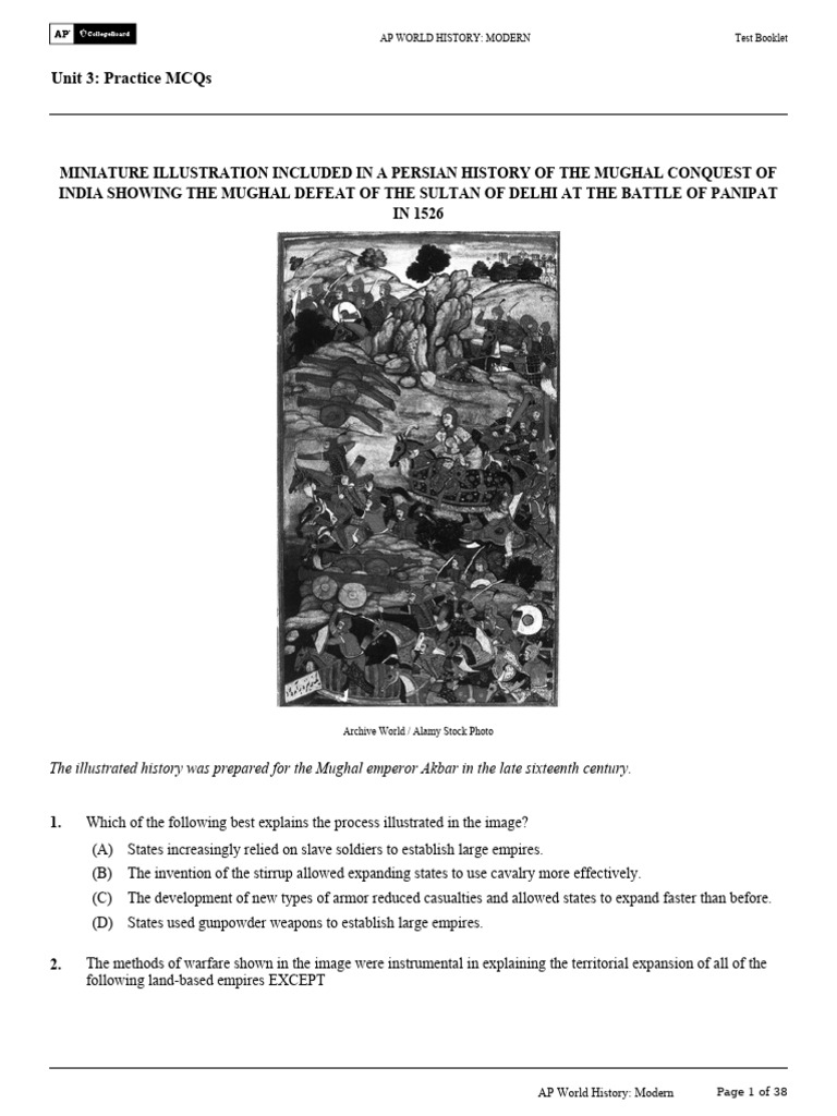 AP World History Unit 3 Practice Test | PDF | History
