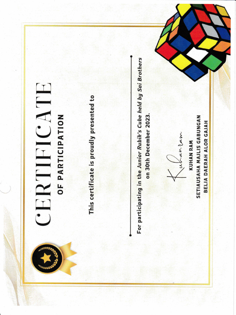 Cert Rubiks Cube | PDF