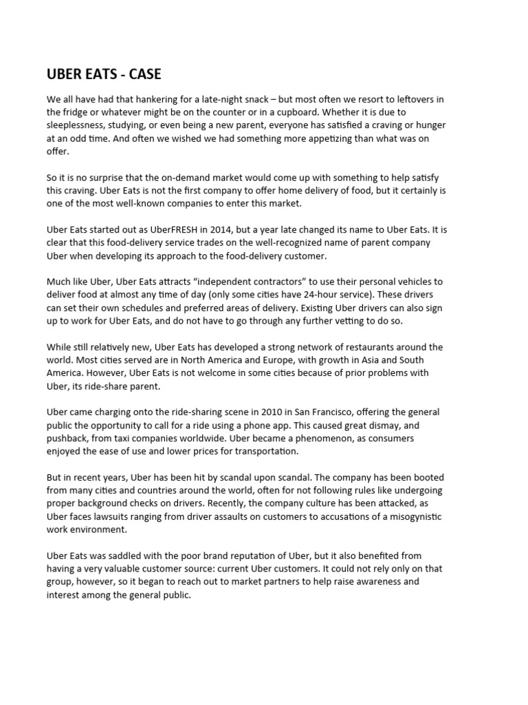 Marketing - Uber Eats Student Version 2022 | PDF | Economies | Marketing