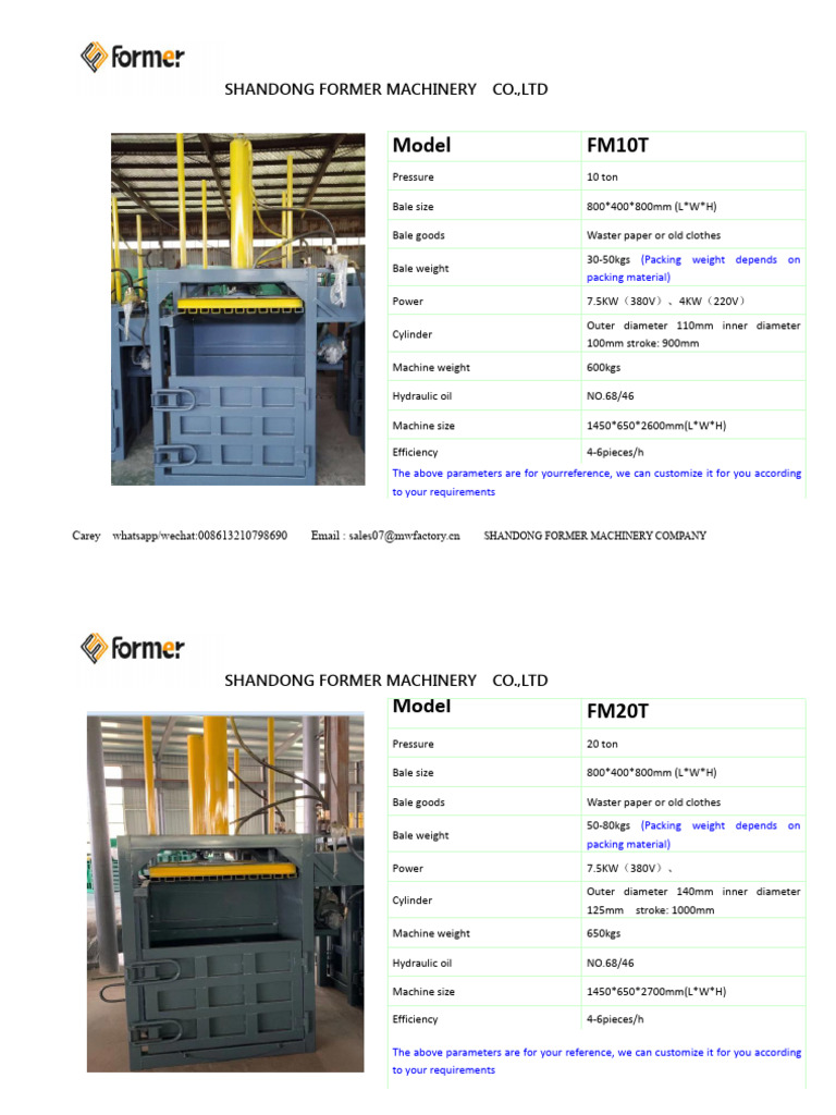 Vertical Baling Catalog | PDF | Manufactured Goods | Machines