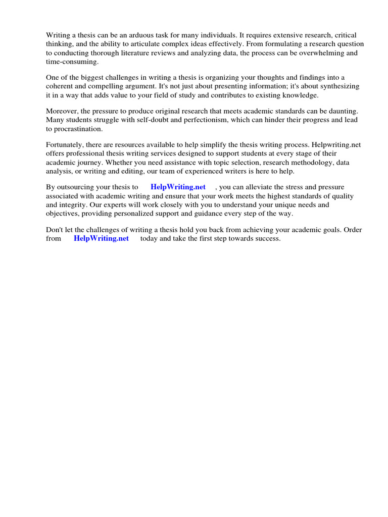 Writing Thesis For Dummies | PDF