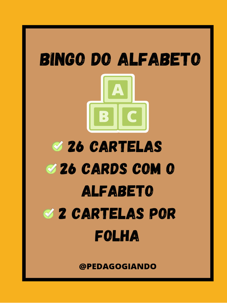 Bingo del Alfabeto Educativo | PDF